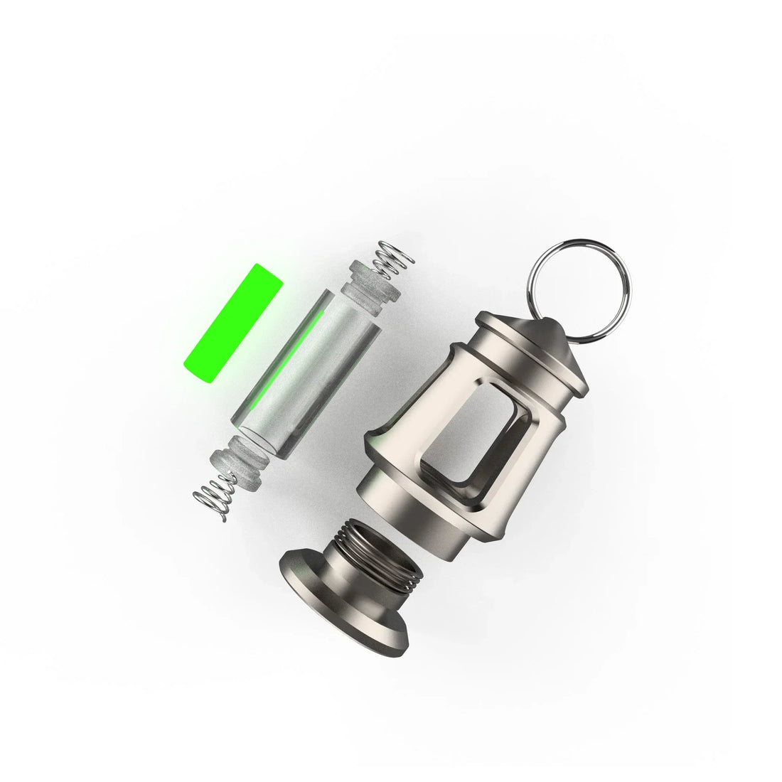 Titanium Lantern Glow Fob | Shock-Absorbing Tritium Keychain | Antdesign